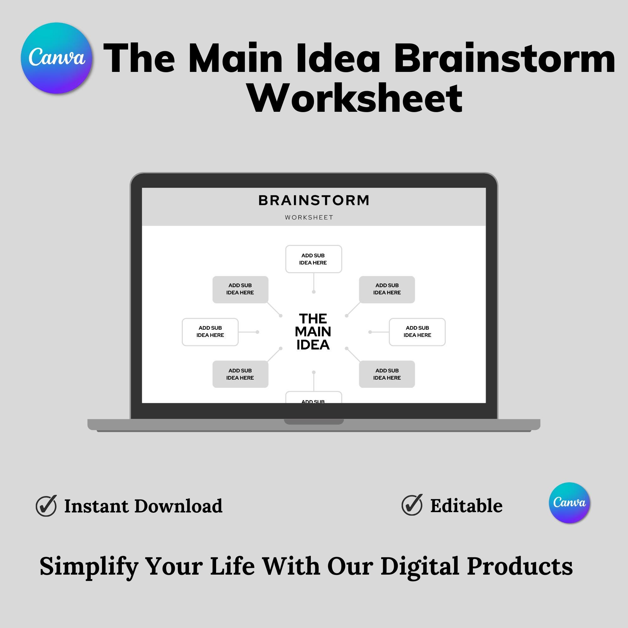 Brainstorm Template Problem Solving Main Ideas Template Mind Map
