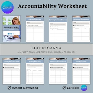 Accountability Worksheet, Responsibility Chart Worksheet, Avoidance ...