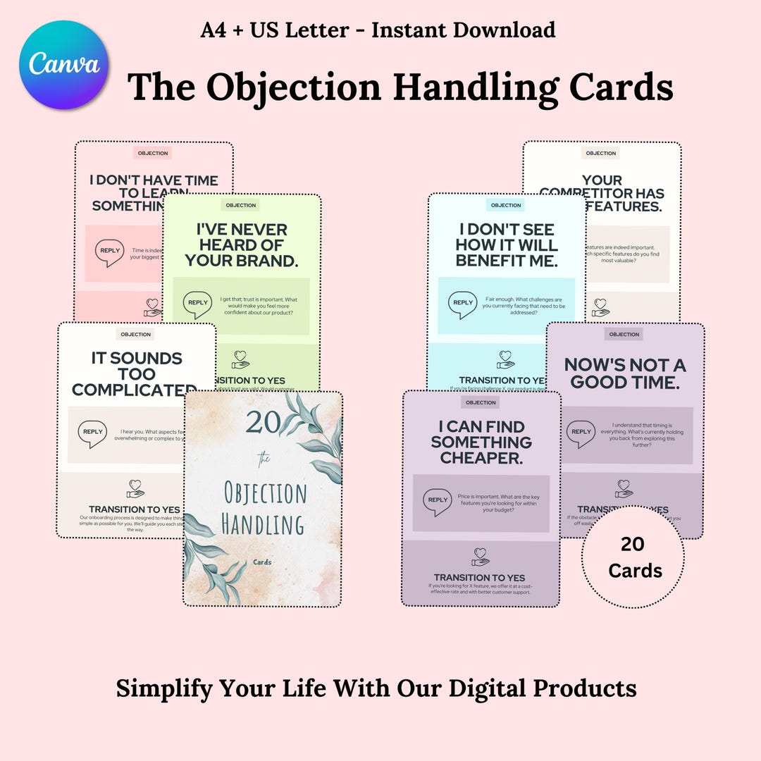 Communication Cards, the Objection Handling Cards, Customer Service ...