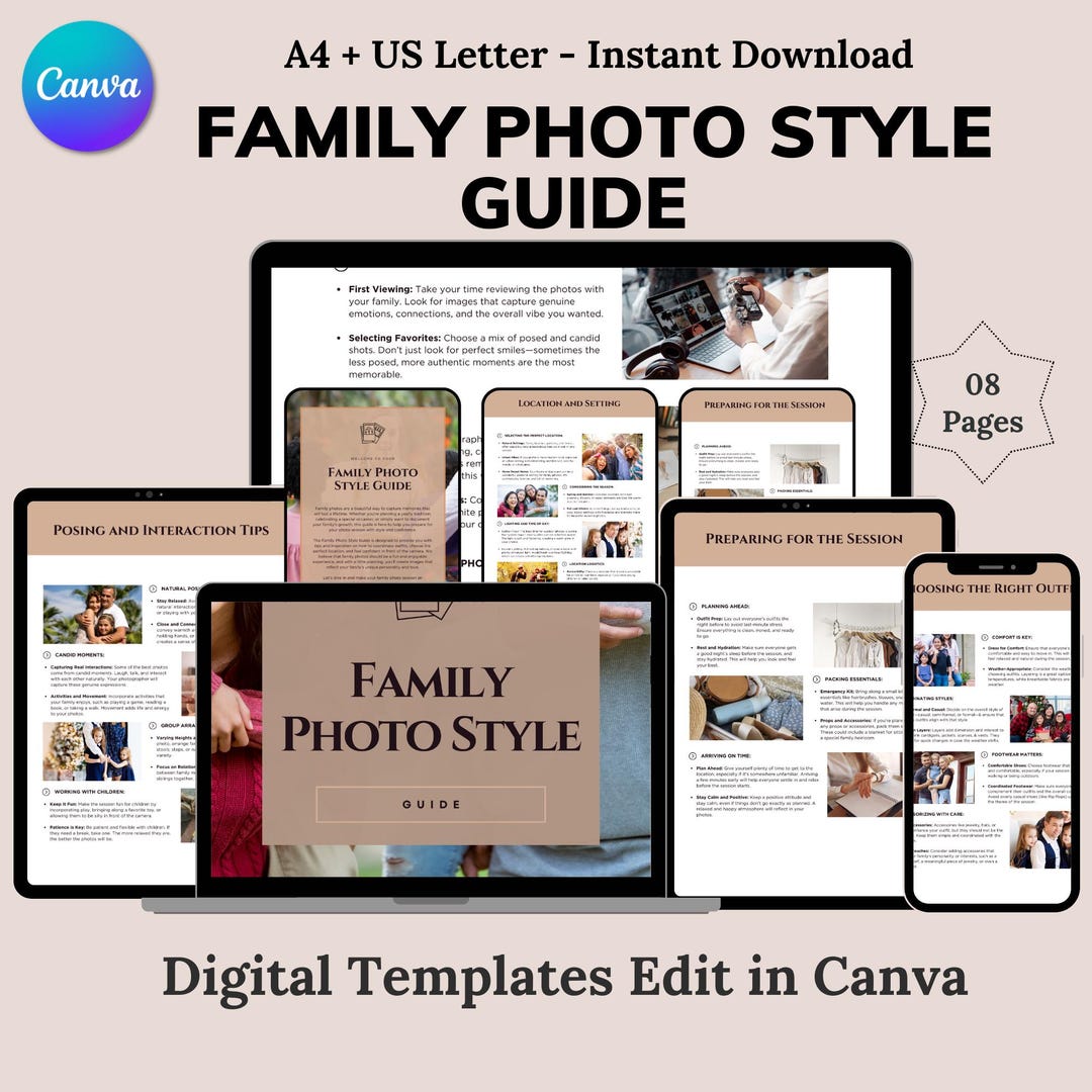 Family Photo Style Guide, Matching Family Outfits, Family Portrait ...
