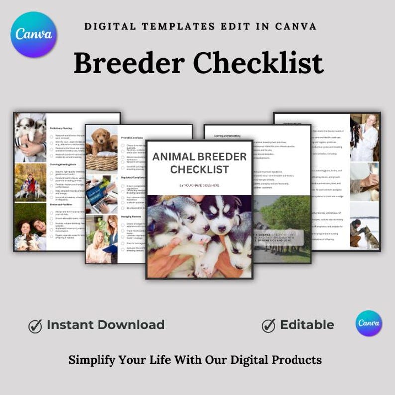 Breeder Monthly Planner, Animal Breeder Checklist, Puppy Breeder ...