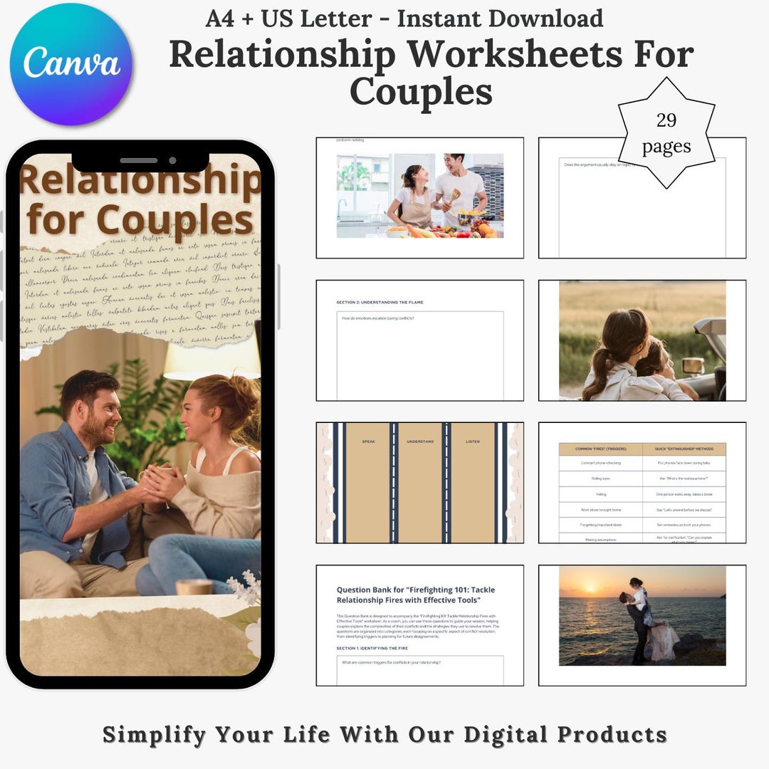 Relationship Worksheet, Couples Therapy Worksheet, Healthy Relationship ...