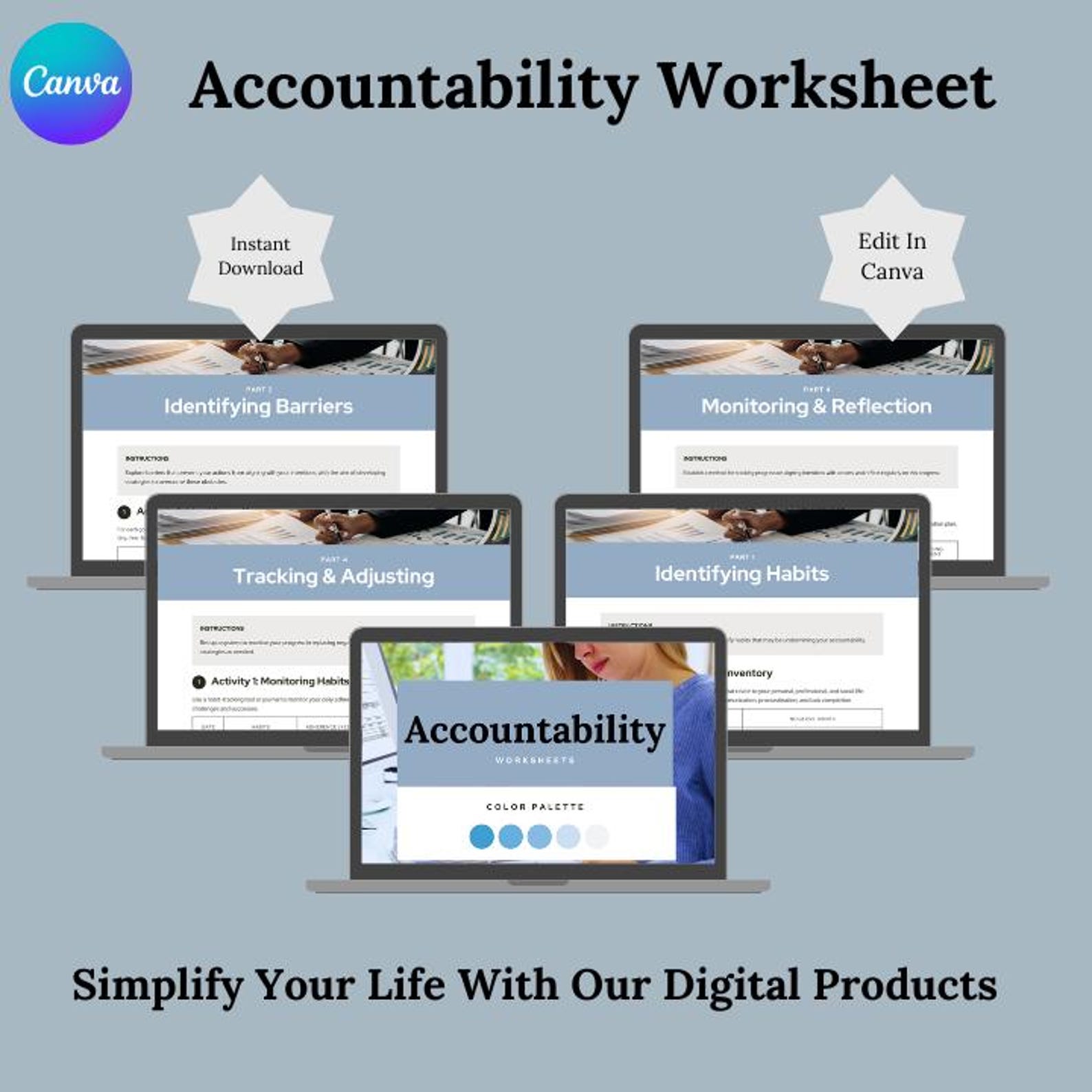 Accountability Worksheet, Responsibility Chart Worksheet, Avoidance ...
