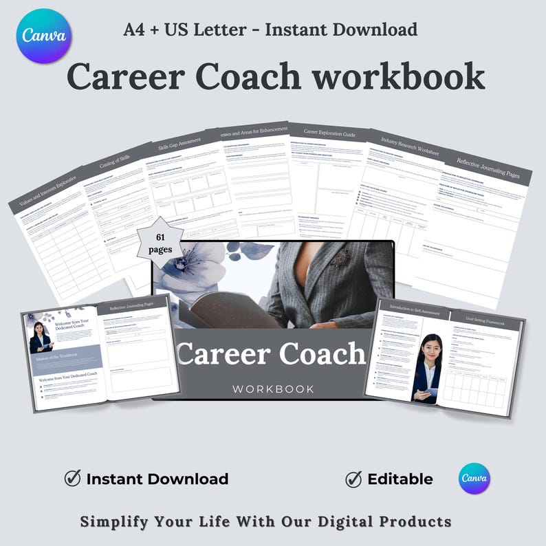 Coaching Workbook, Business Coach Template, Career Planning Guide, Life ...