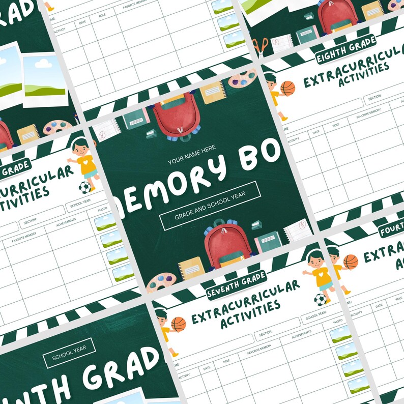 School Memory Box, Achievement Memory Box Kit, Grades Activity Sheet ...