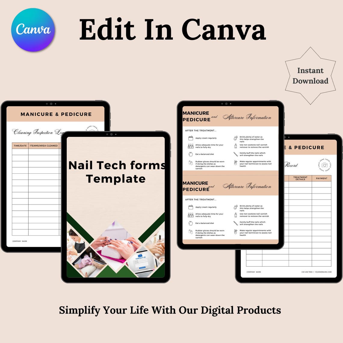 Nail Tech Forms Template, Client Consultation Consent Forms, Business ...