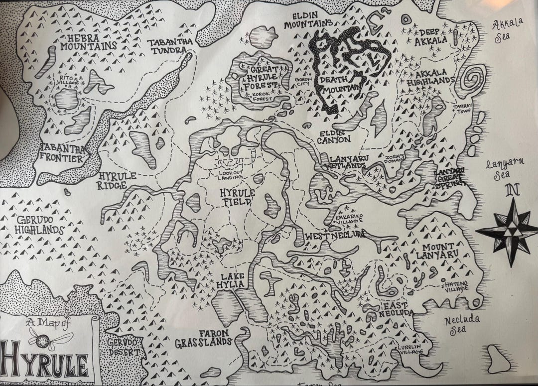Custom Fandom World Map Art: Hyrule, Runeterra & More - Etsy