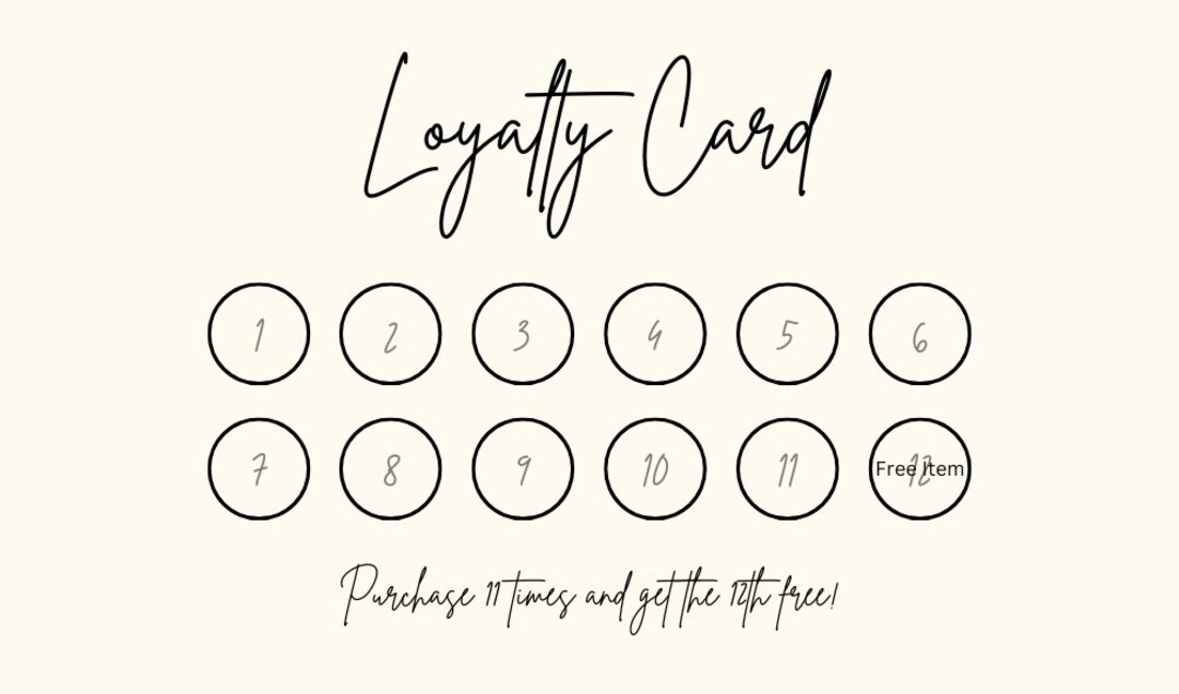 Small Business Loyalty Card, Loyalty Card Digital, Loyalty Stamp Card ...