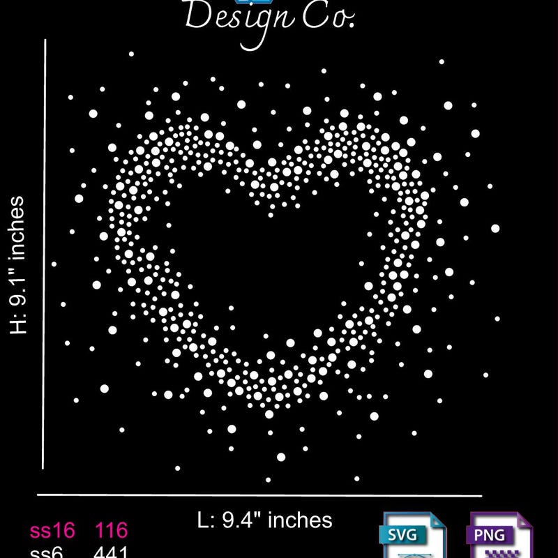 Rhinestone Iron on Heart - Etsy