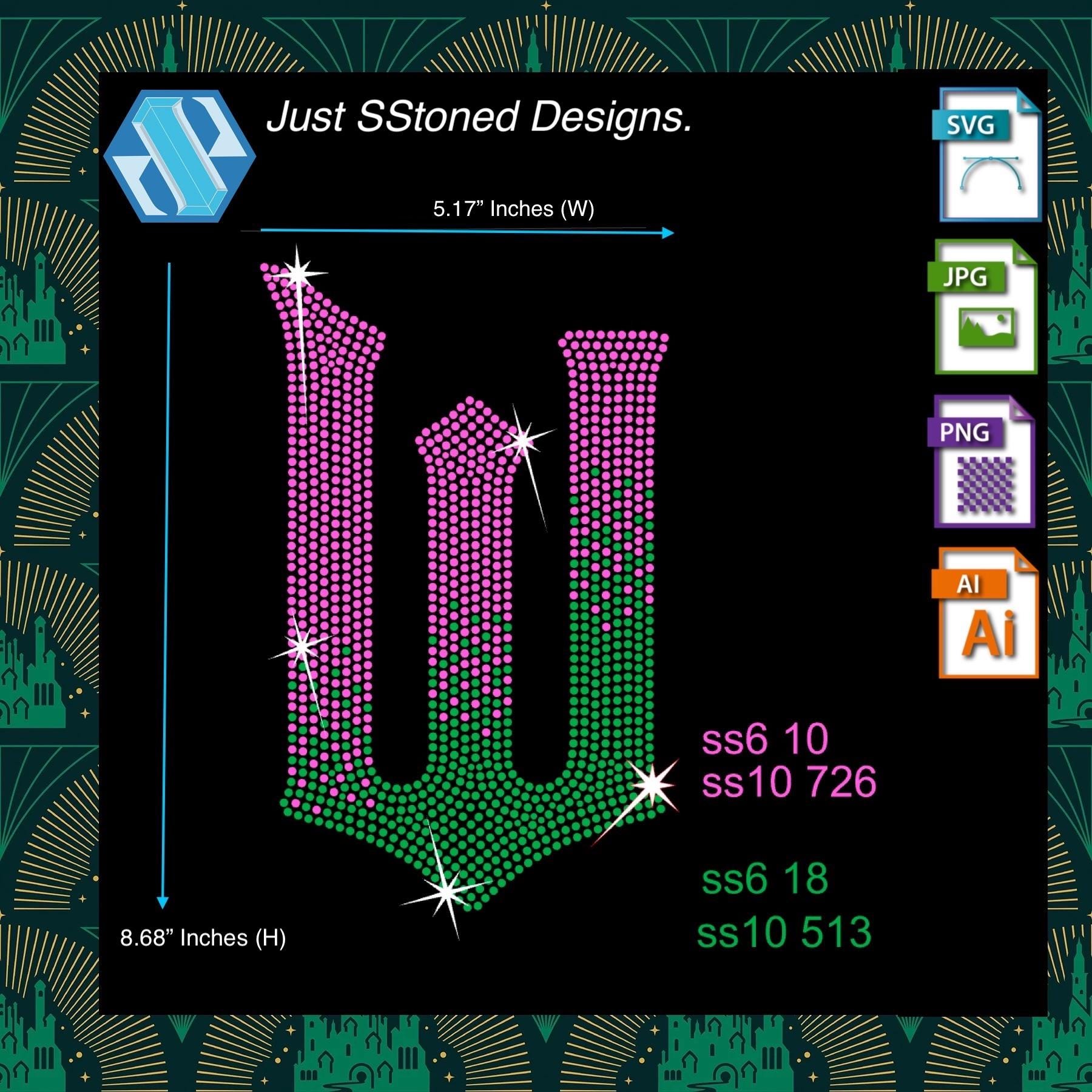 DIY Wicked Rhinestone Spangle INSTANT DOWNLOAD Digital Template | Green ...
