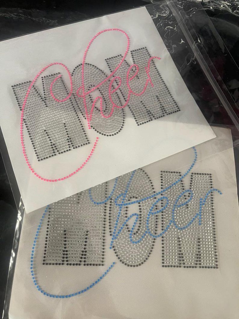 DIY LUXE* Rhinestone Cheer Mom Transfer for Iron-on or Heat Press ...