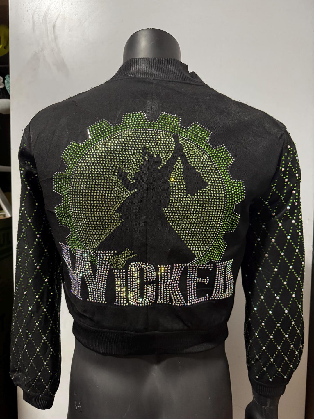 Wicked Custom Rhinestone Bomber Jacket | Wicked Witch Jacket ...