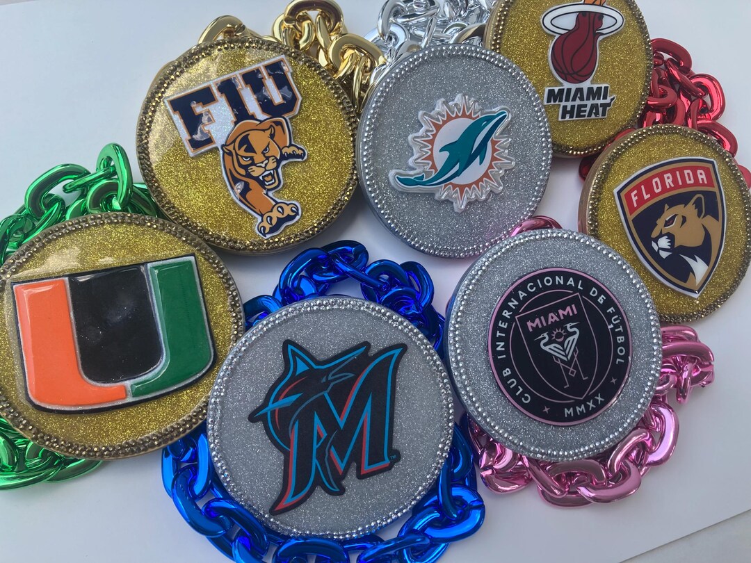 DIY MIAMI Sports Team Spinning Game-day Turnover U-chains Custom Hip ...