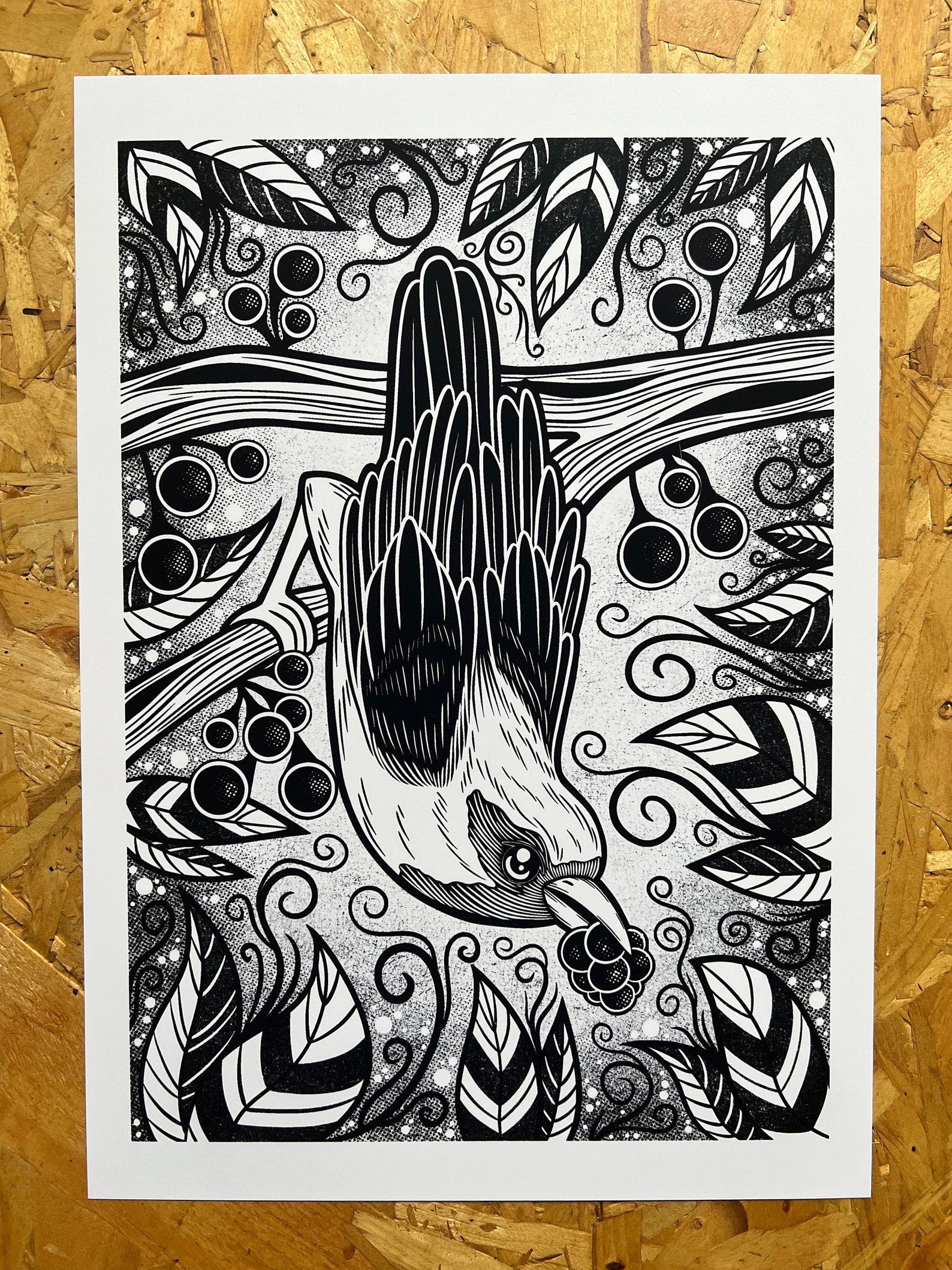 The Berry Picker | Bird Art Prints | Bird Illustration | Digital Art ...