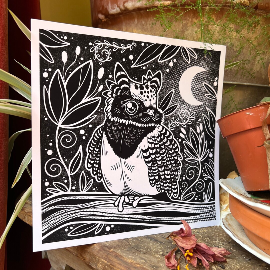 Great Eared Nightjar | Bird Print | Bird Illustration | Digital Art ...