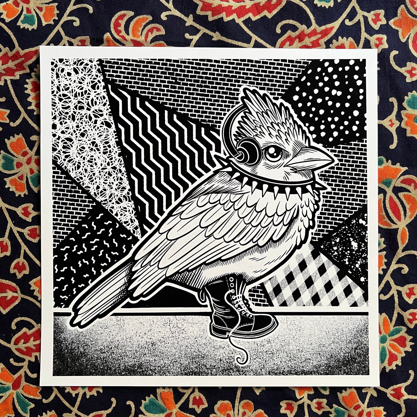Punk Birb | Bird Prints | Bird Illustration | Punk Art | Character ...