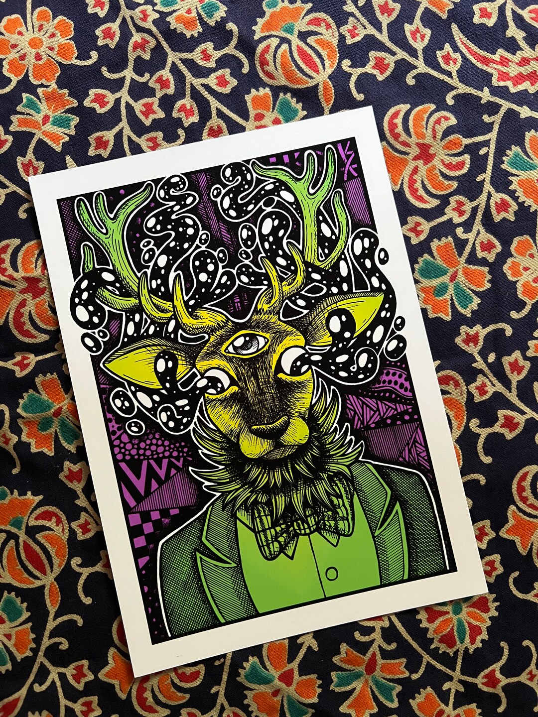 Sir Rufus Rut | Stag Print | Character Design | Deer Art | Psychedelic ...
