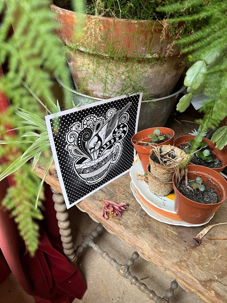 Magic Tea Borb | Blue Tit | Garden Birds | Tea Time | Bird Print | Pop ...