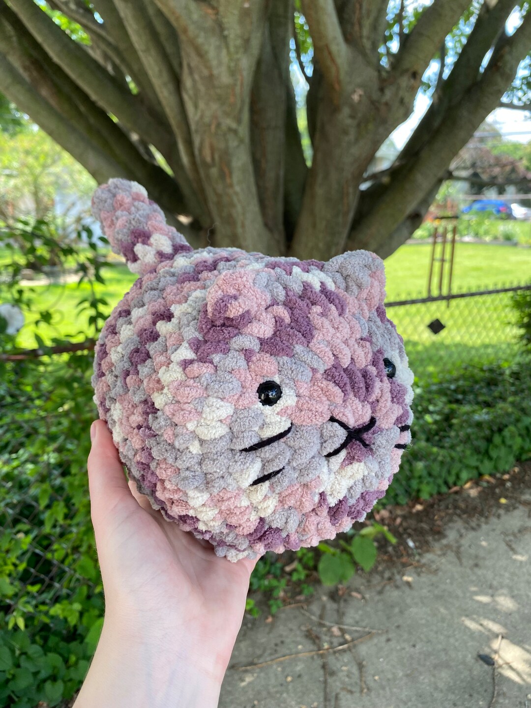 Loaf Cat Crochet Amigurumi - Purple Tabby - Etsy