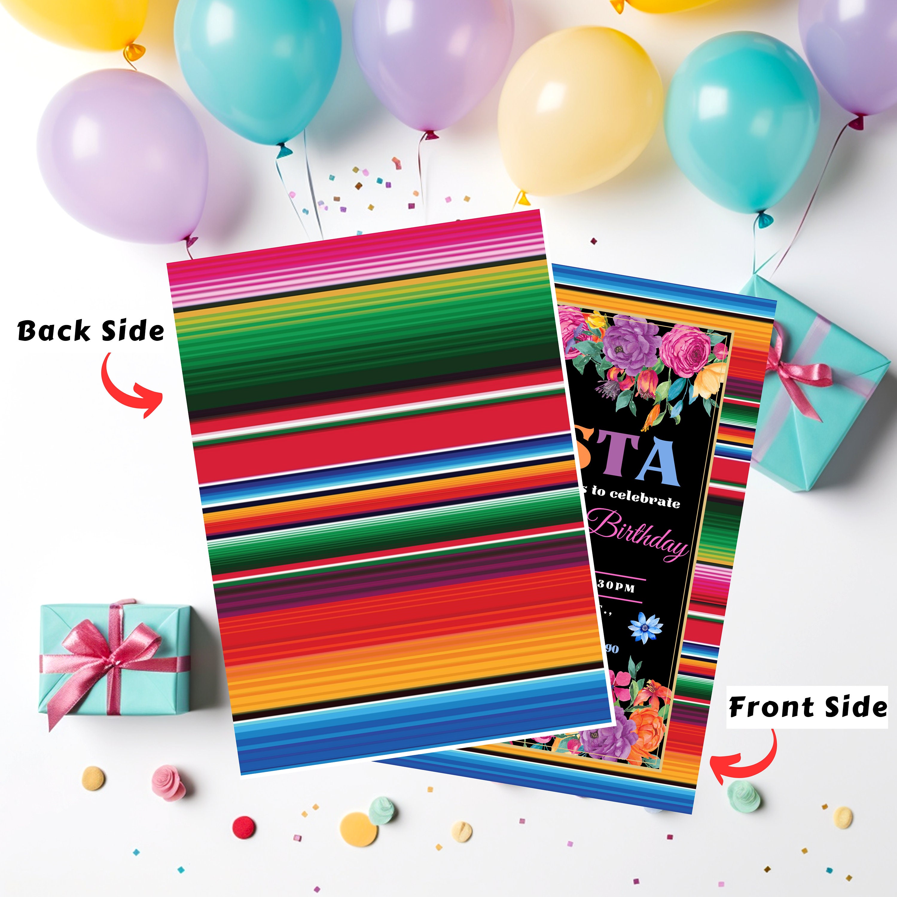 Fiesta Birthday Party Invitation, Mexican Fiesta Theme, Mexican Theme ...