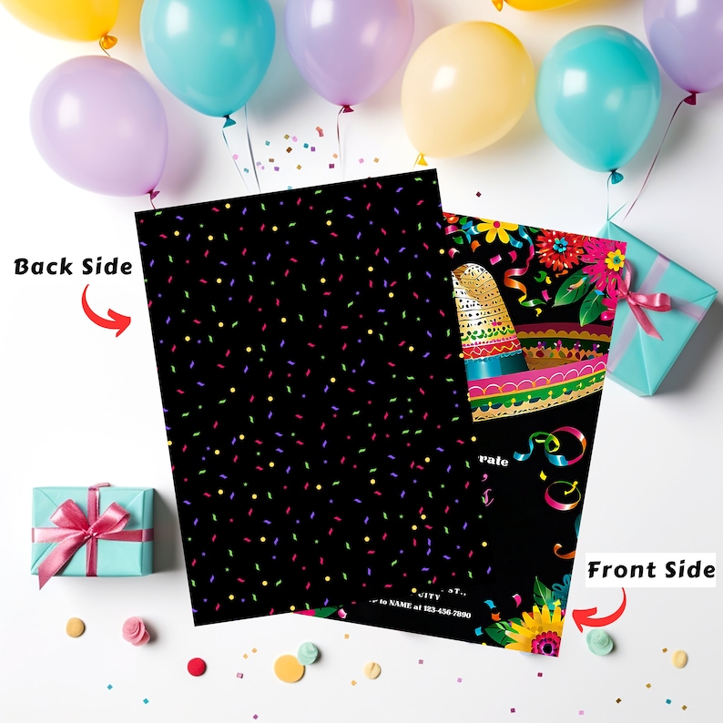 Fiesta Birthday Party Invitation, Mexican Fiesta Theme, Mexican Theme ...