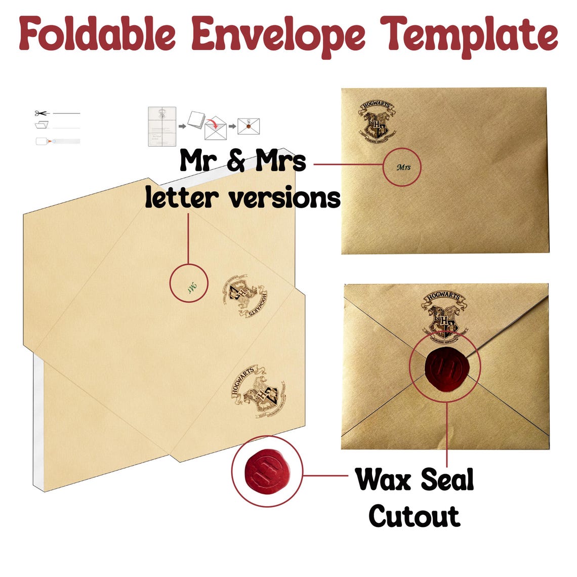 Printable Hogwarts Acceptance Letter – Mr & Mrs Versions + DIY Envelope ...