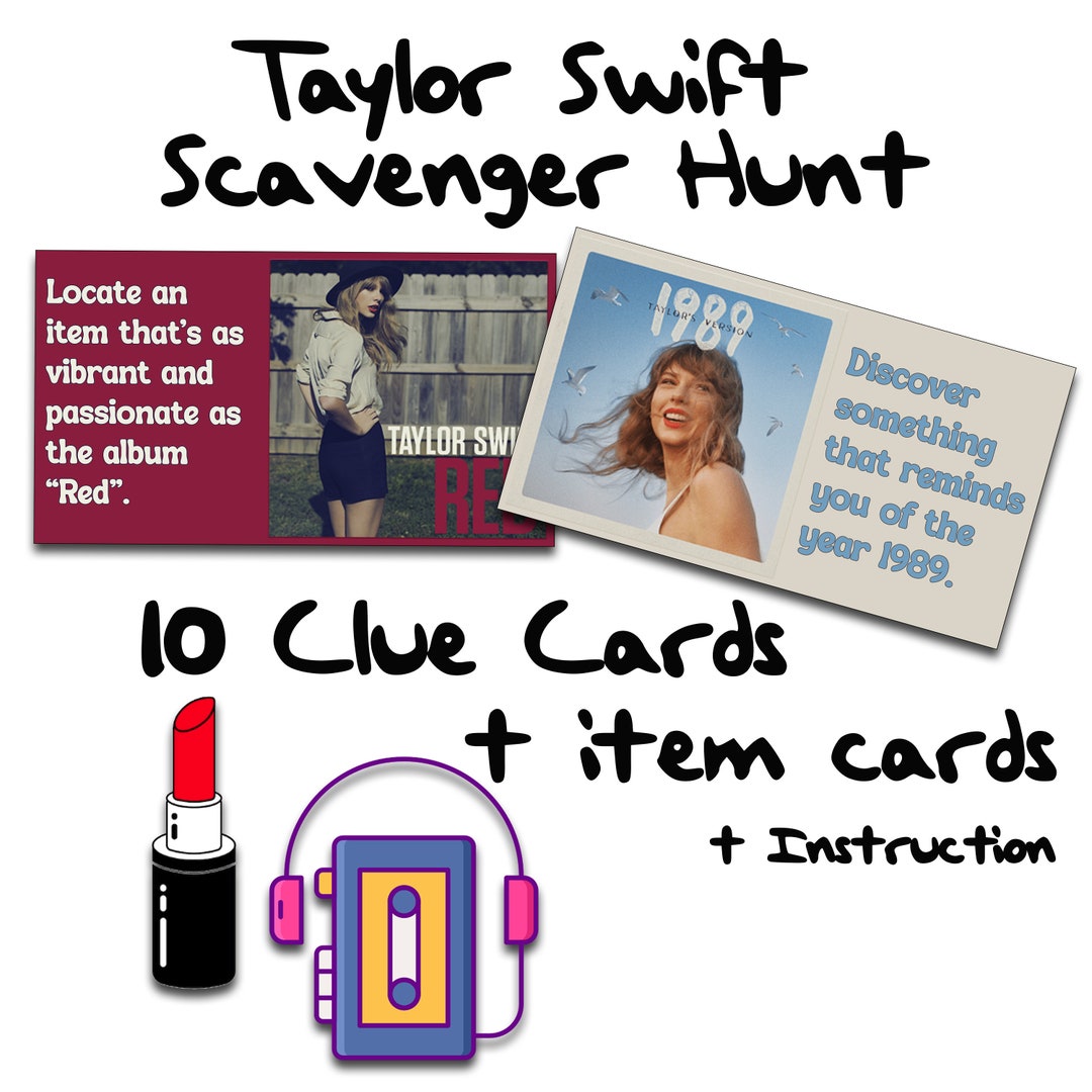 Taylor Swift Scavenger Hunt: Teen Swifties Party Game (printable) - Etsy
