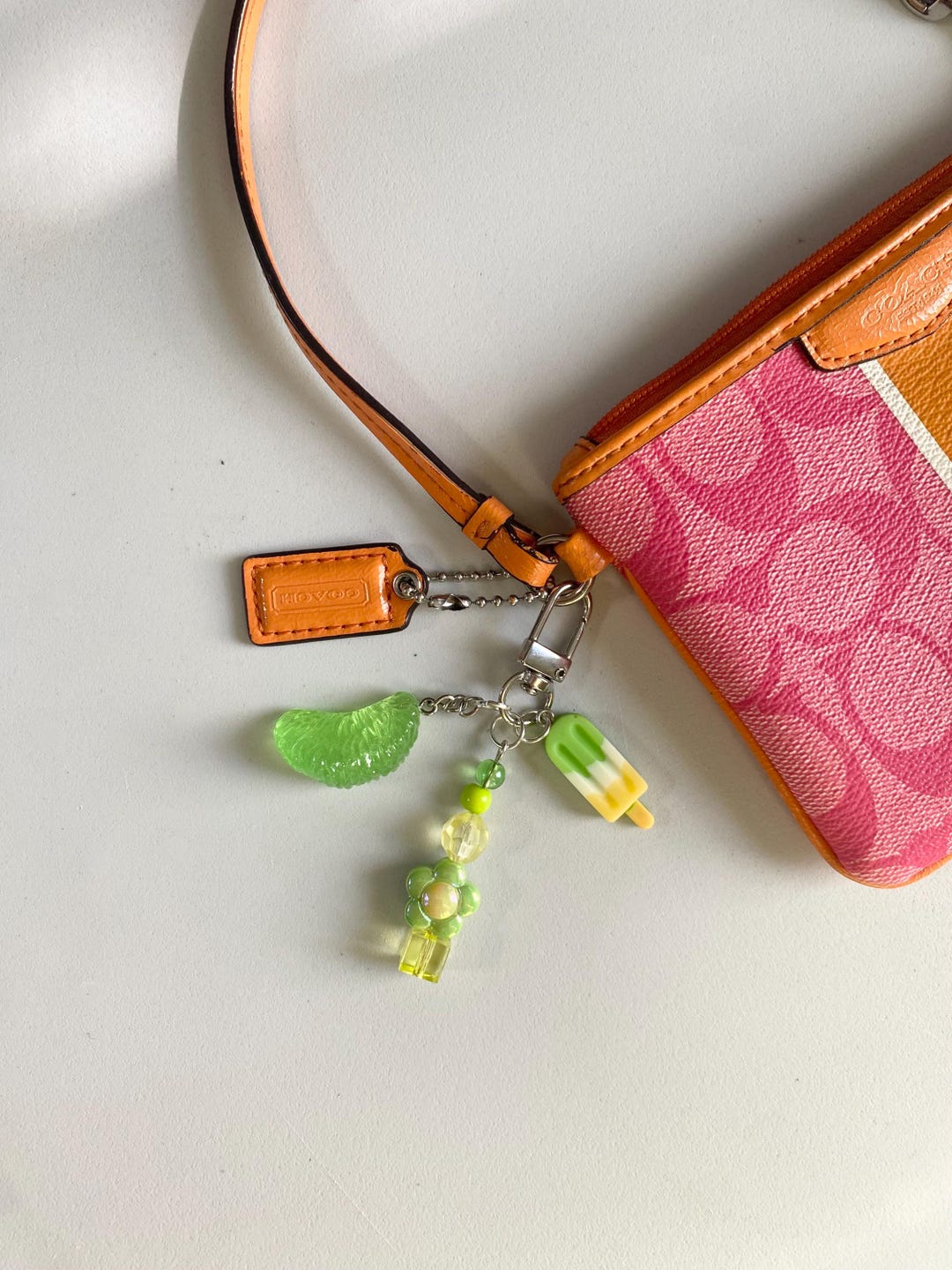 Green Kawaii Charm Keychain | Cute Popsicle & Fruit Keychain | Beaded ...