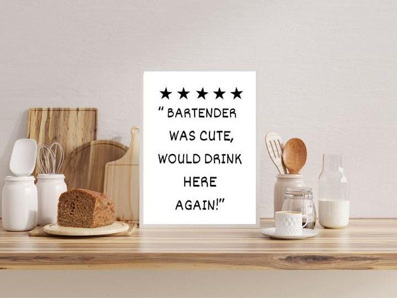 Cute Bartender Printable Poster, Bar Decor (digital Print) - Etsy