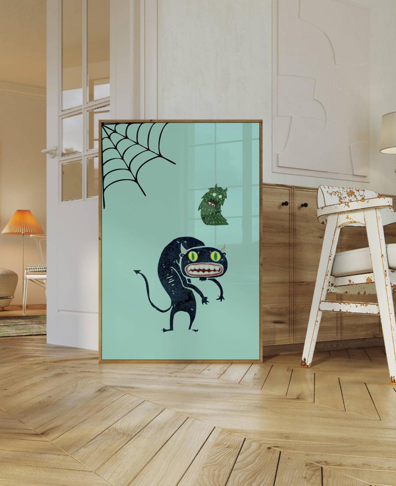 Kids Monster Wall Art Print, Trendy Wall Art, Kids Decor, Monster Wall ...