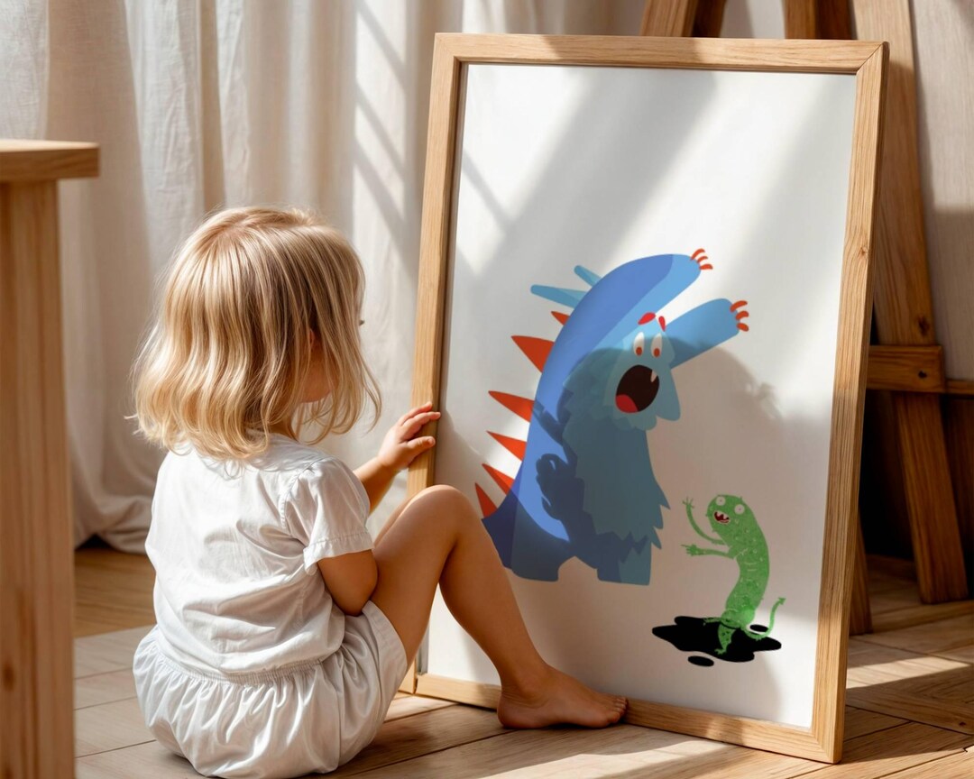 Monster Inc. James P Sullivan Kids Wall Art Print, Trendy Wall Art ...