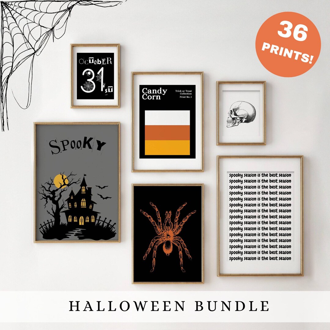 Mega Bundle of 36 Halloween Wall Prints, Halloween Decor, Trendy Wall ...