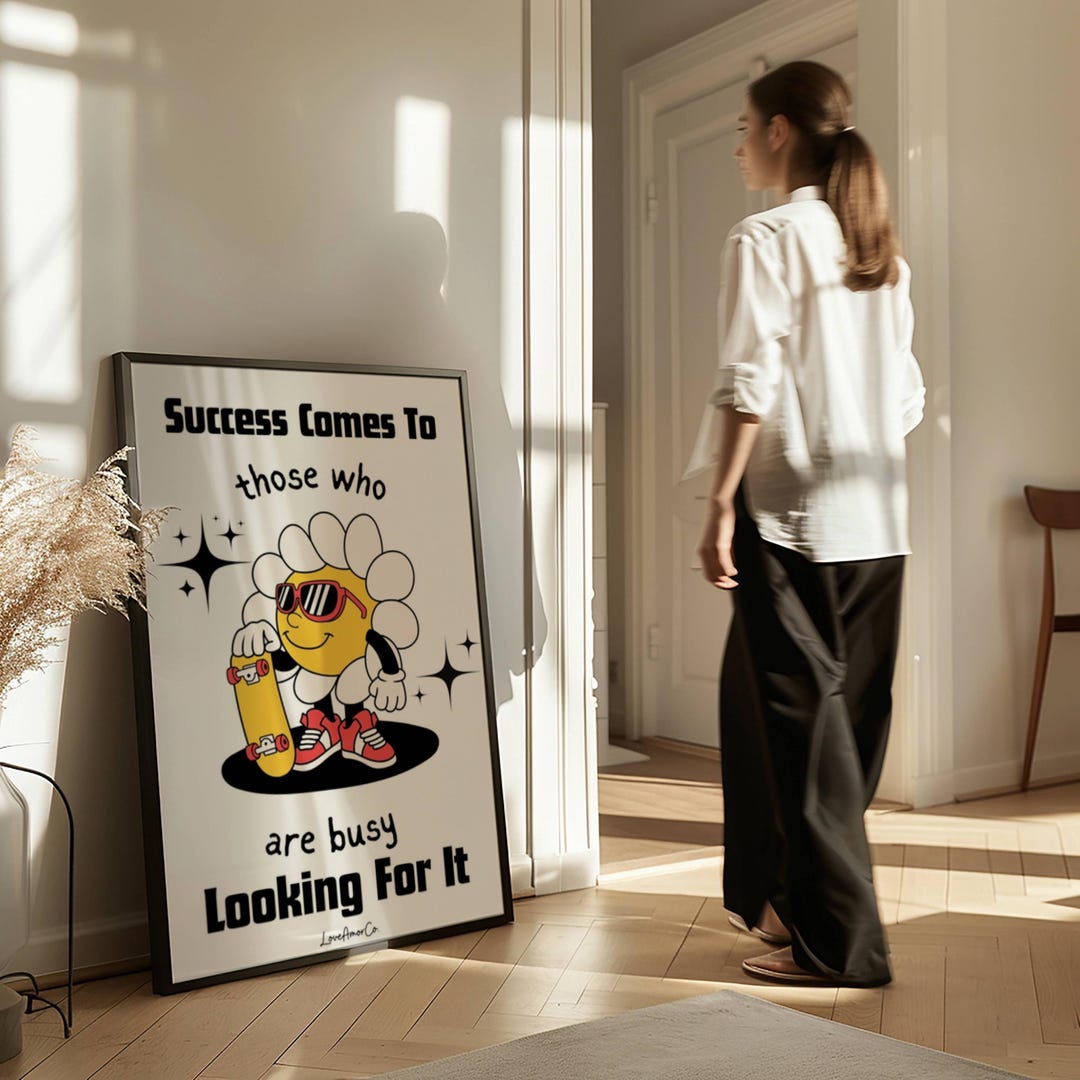 Success Wall Print, Motivational Wall Art, Trendy Wall Art, Retro ...