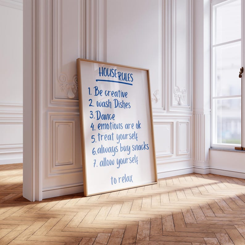 House Rules Wall Art, Trendy Wall Prints, Digital Download, Printable ...