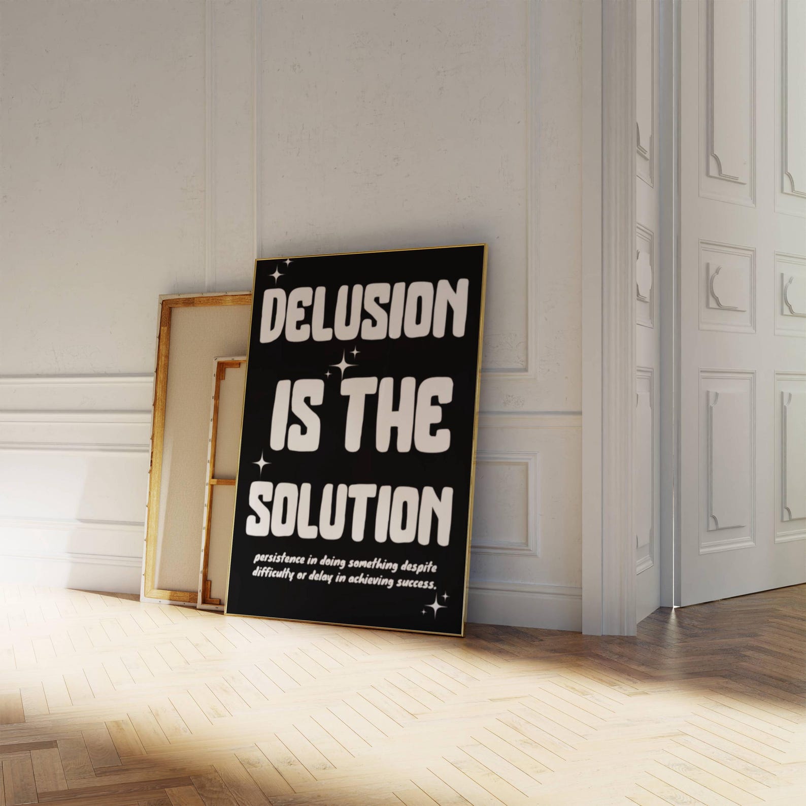 Delusion is the Solution Retro Quote Aesthetic Wall Prints, Trendy ...