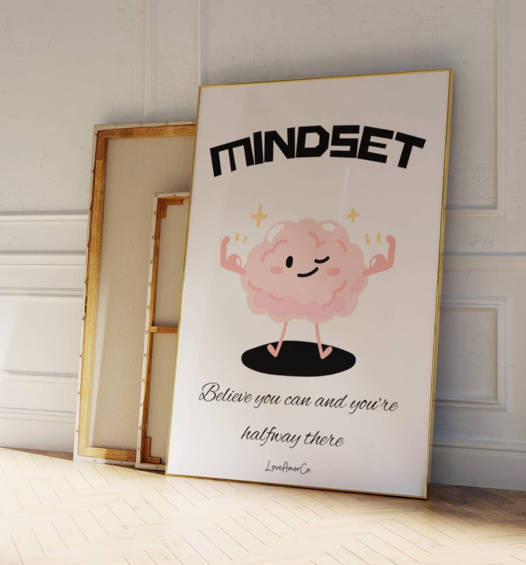 Mindset Wall Print, Motivational Wall Art, Trendy Wall Art, Retro ...