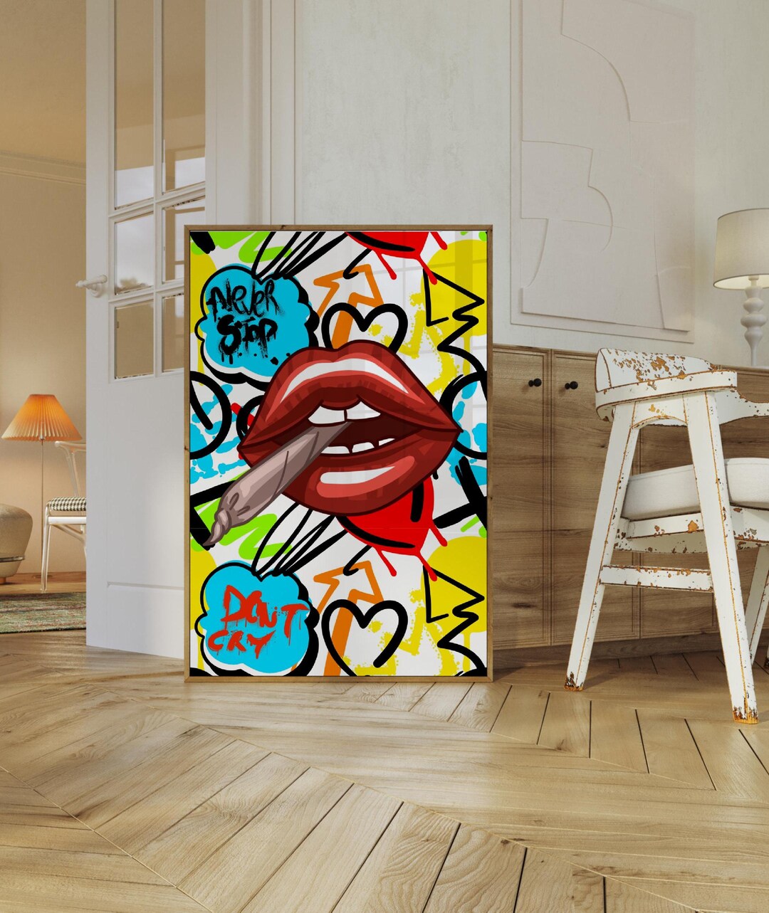 Graffiti Lips Art Print, Trendy Home Gallery (digital Download) - Etsy