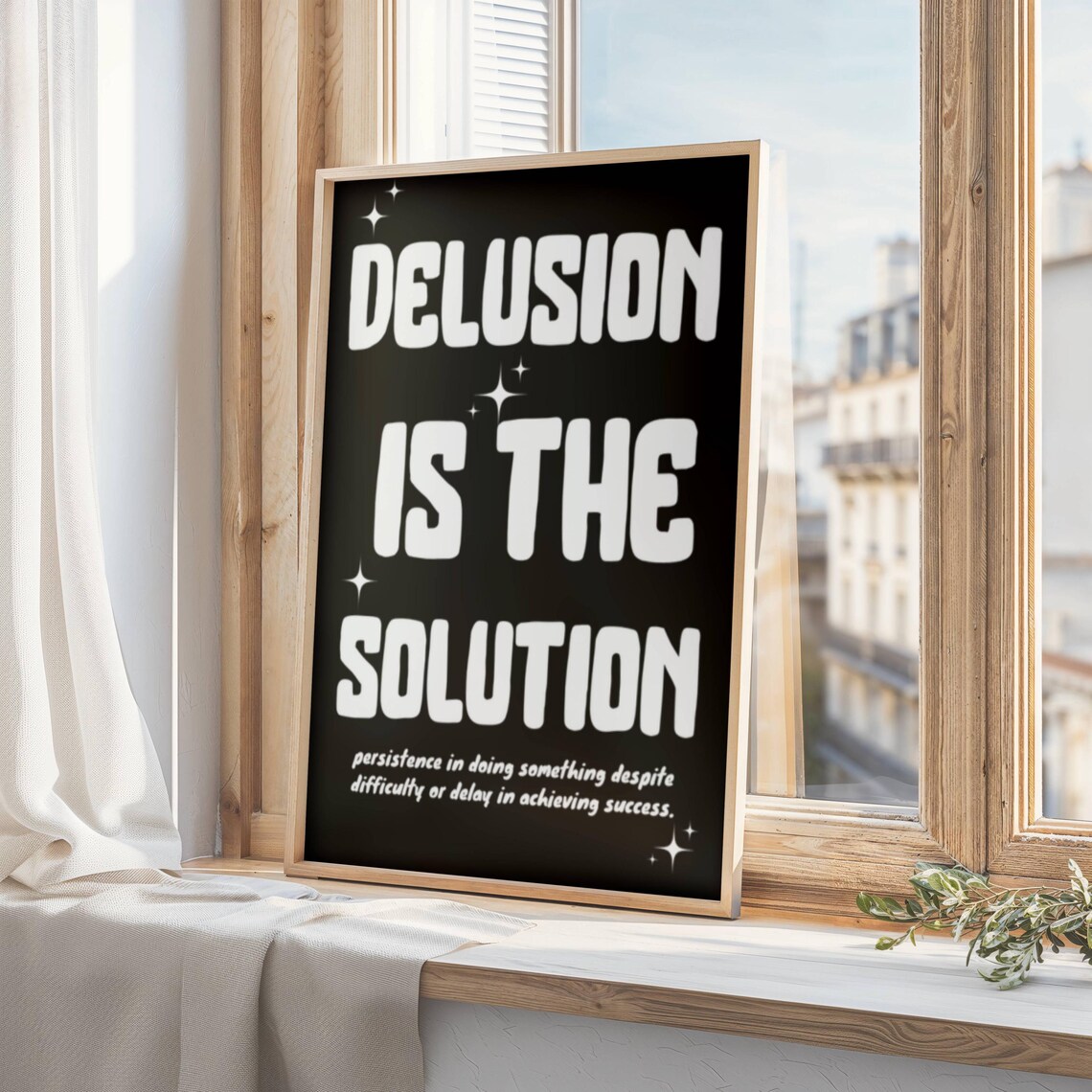 Delusion is the Solution Retro Quote Aesthetic Wall Prints, Trendy ...