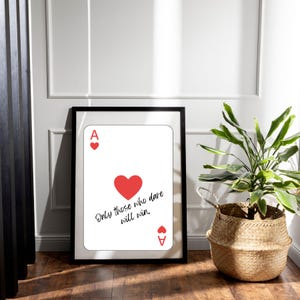 Ace Card Print Trendy Wall Art Prints Red Wall Art Digital Prints Bar ...