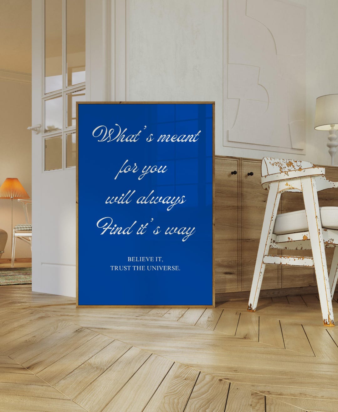 Blue Quote Wall Art Trendy Blue Print Bedroom Decor Uplifting Blue ...