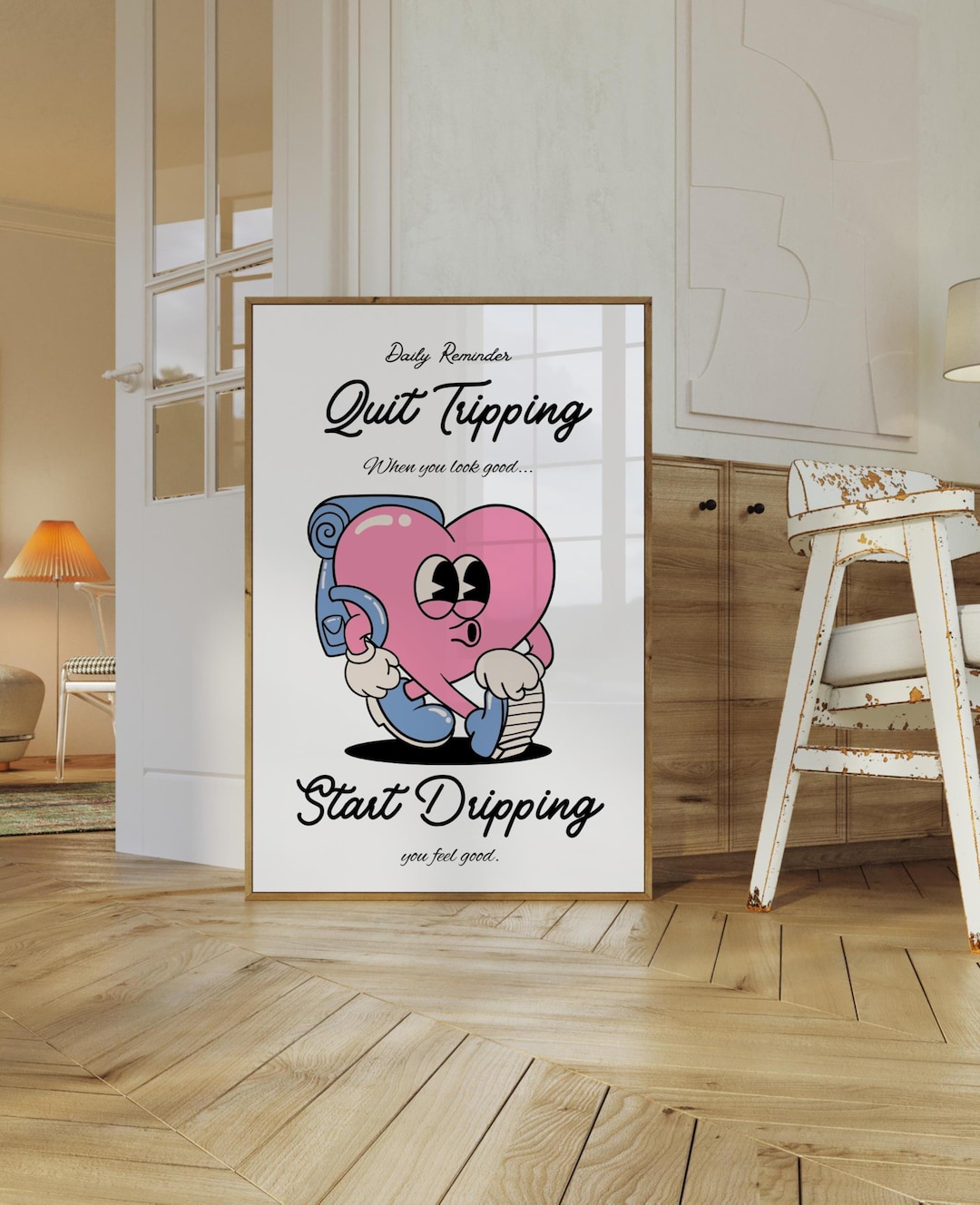Quit Tripping Start Dripping Wall Print, Motivational Wall Art, Trendy ...