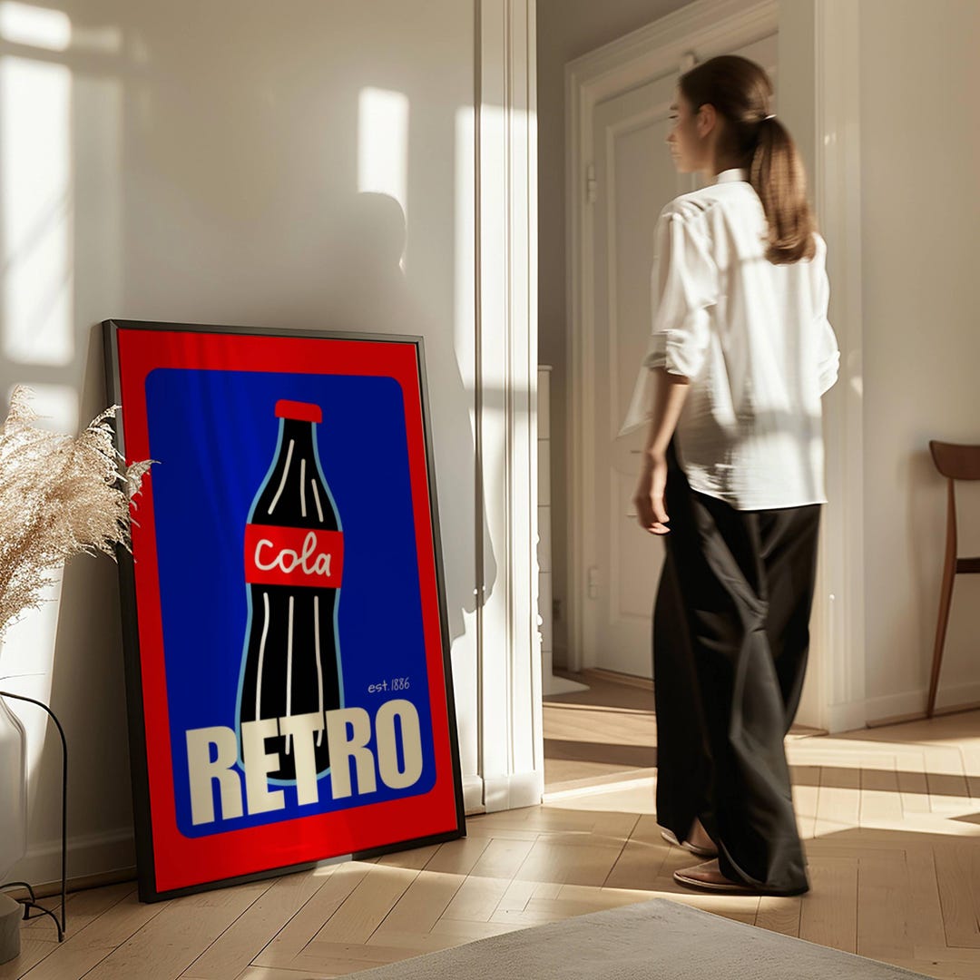 Retro Coca Cola Wall Art Print, Trendy Wall Art, Drink Poster, Kitchen ...