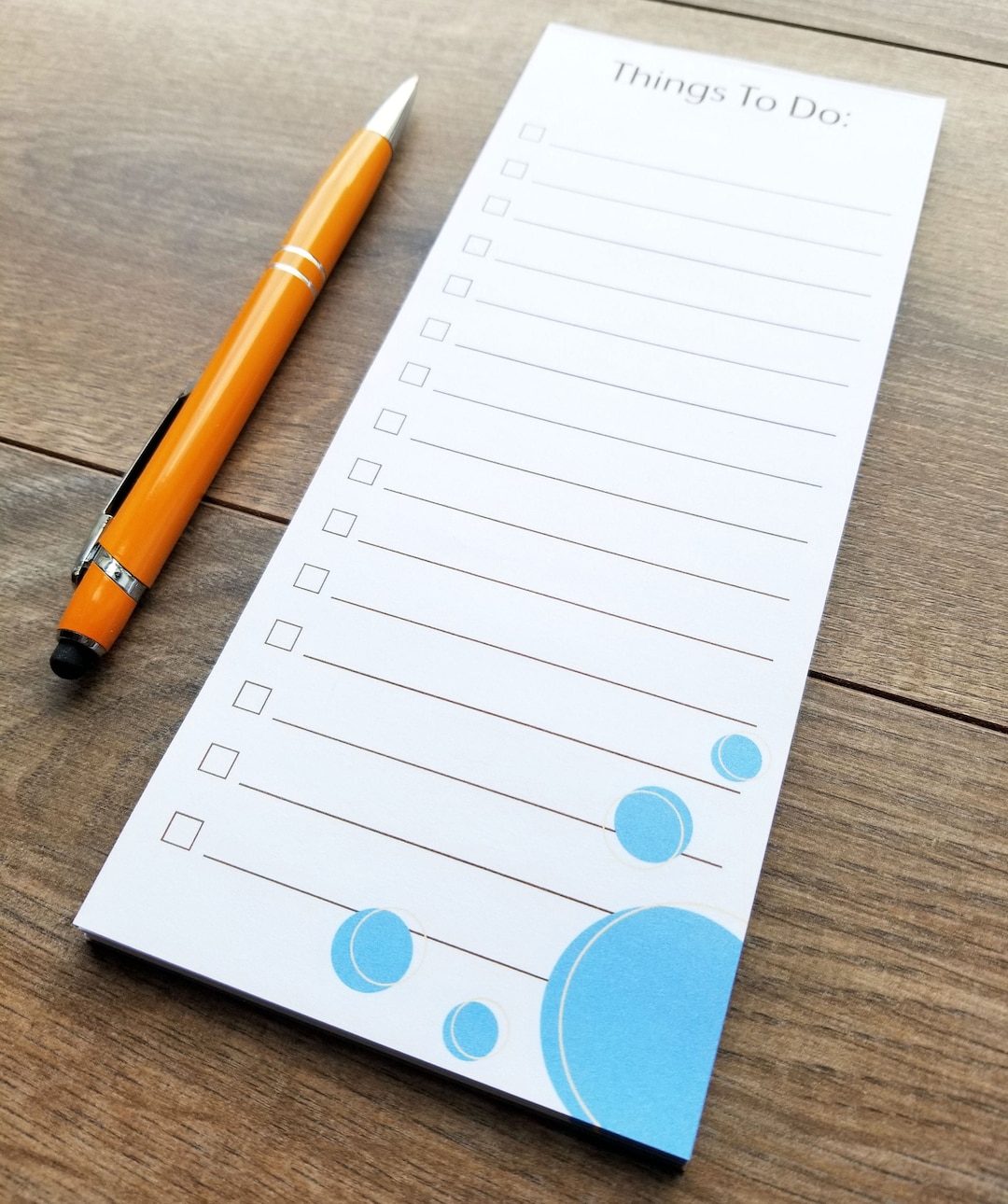 To Do List Magnet Notepad // Blue Circles - Etsy