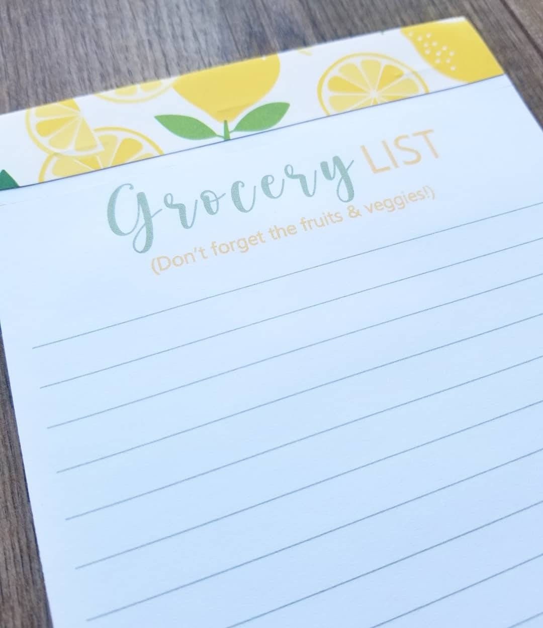 Grocery List Note Pad - Etsy