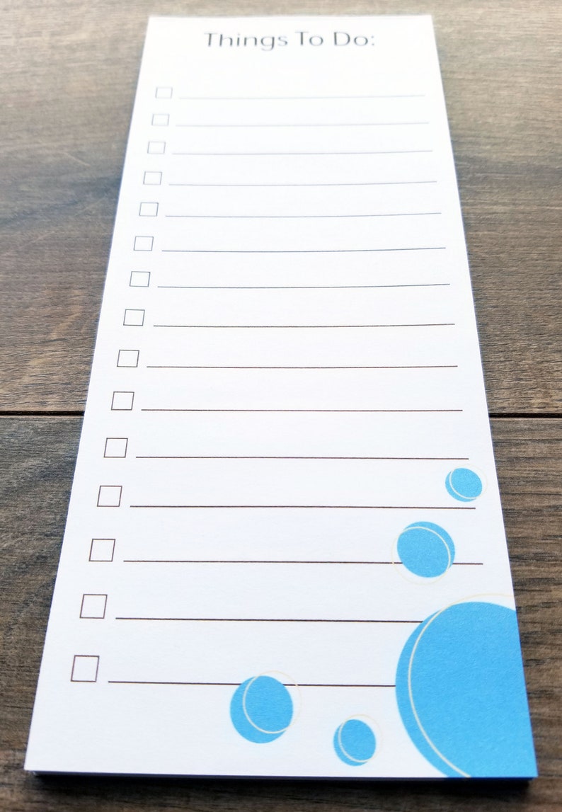 To Do List Magnet Notepad // Blue Circles - Etsy