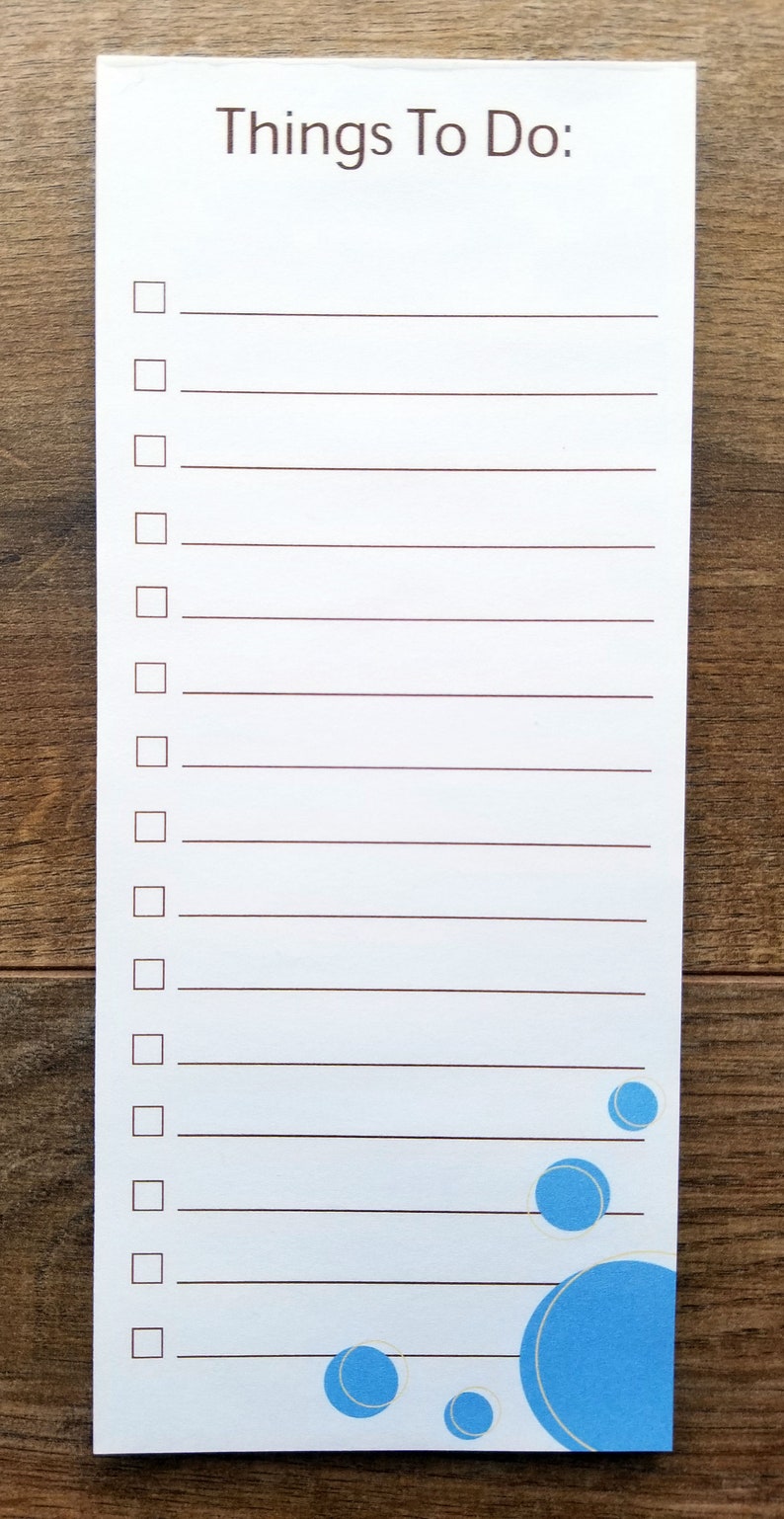 To Do List Magnet Notepad // Blue Circles - Etsy