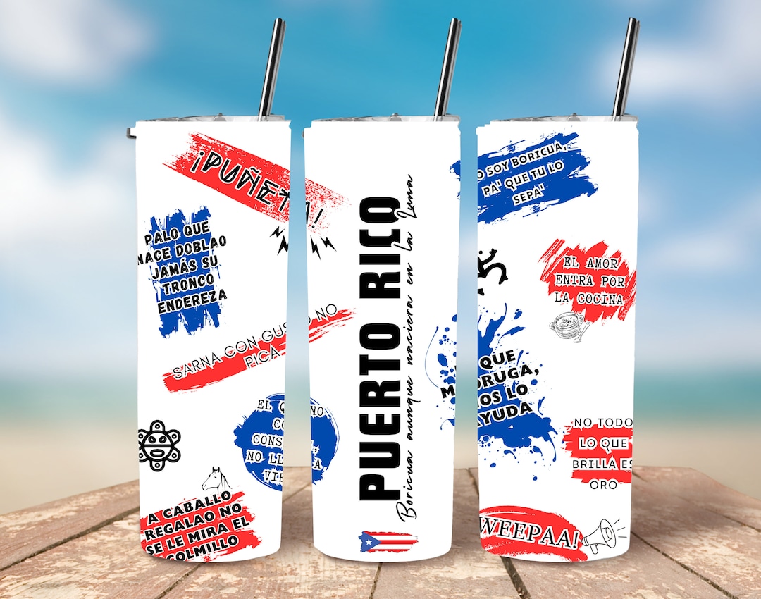 Frases de Puerto Rico Tumbler 20 oz Wrap Design, limited edition ...