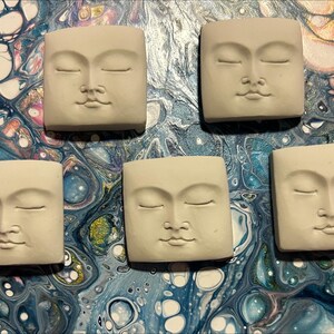 Set of 5 - 1" Square Clay Faces - Etsy