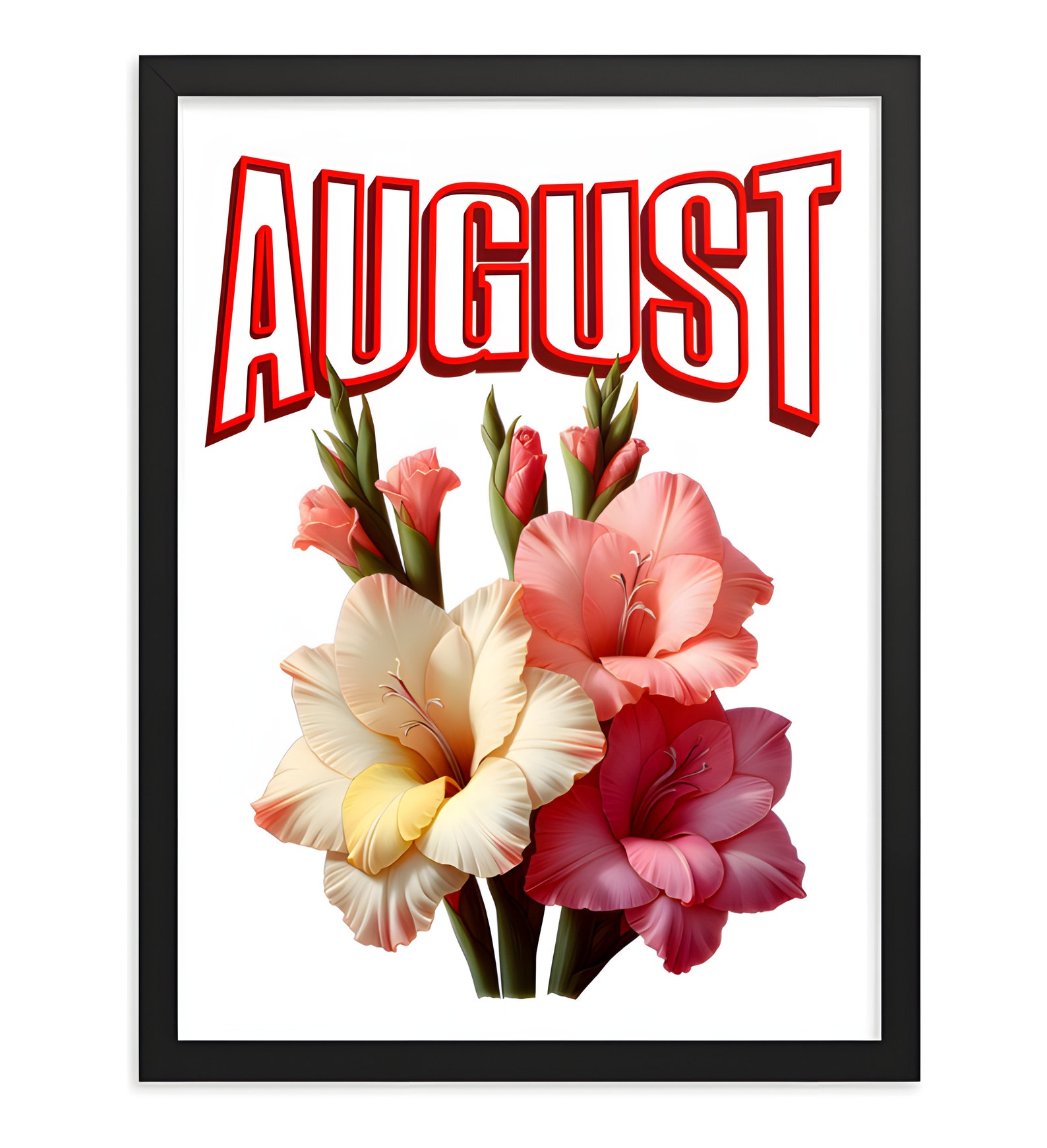 Birth Month Flower Clipart PNG, August Birth Month Design, Gladiolus ...