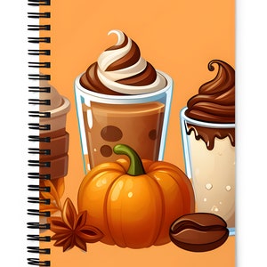 Fall Coffee Cups PNG, Halloween Latte Pumpkin Clipart, Digital Download ...